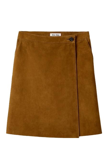 MIU MIU Miu Miu Suede Wrap Skirt